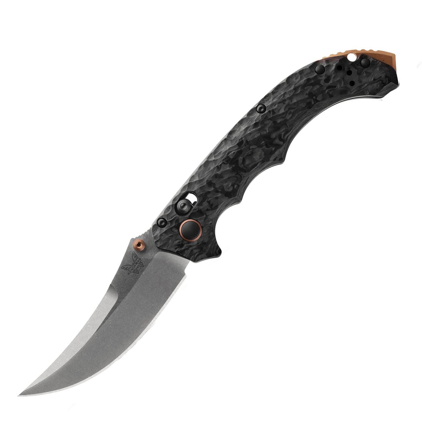 Benchmade 865-02 Mini Bedlam Folding Knife (Marbled Carbon Fiber Handl