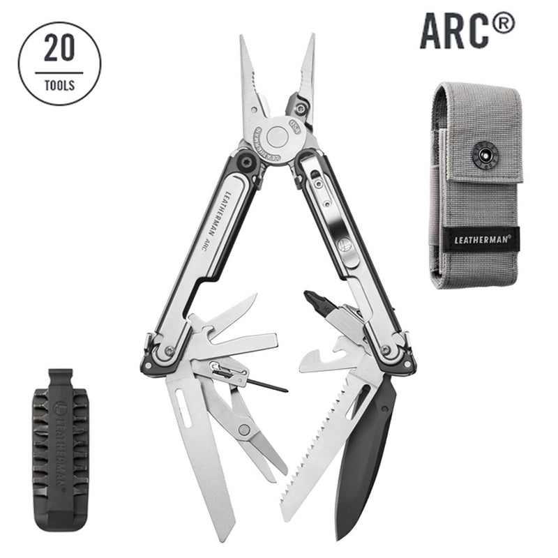 Leatherman ARC Multitool (Silver/Black Steel Handle)